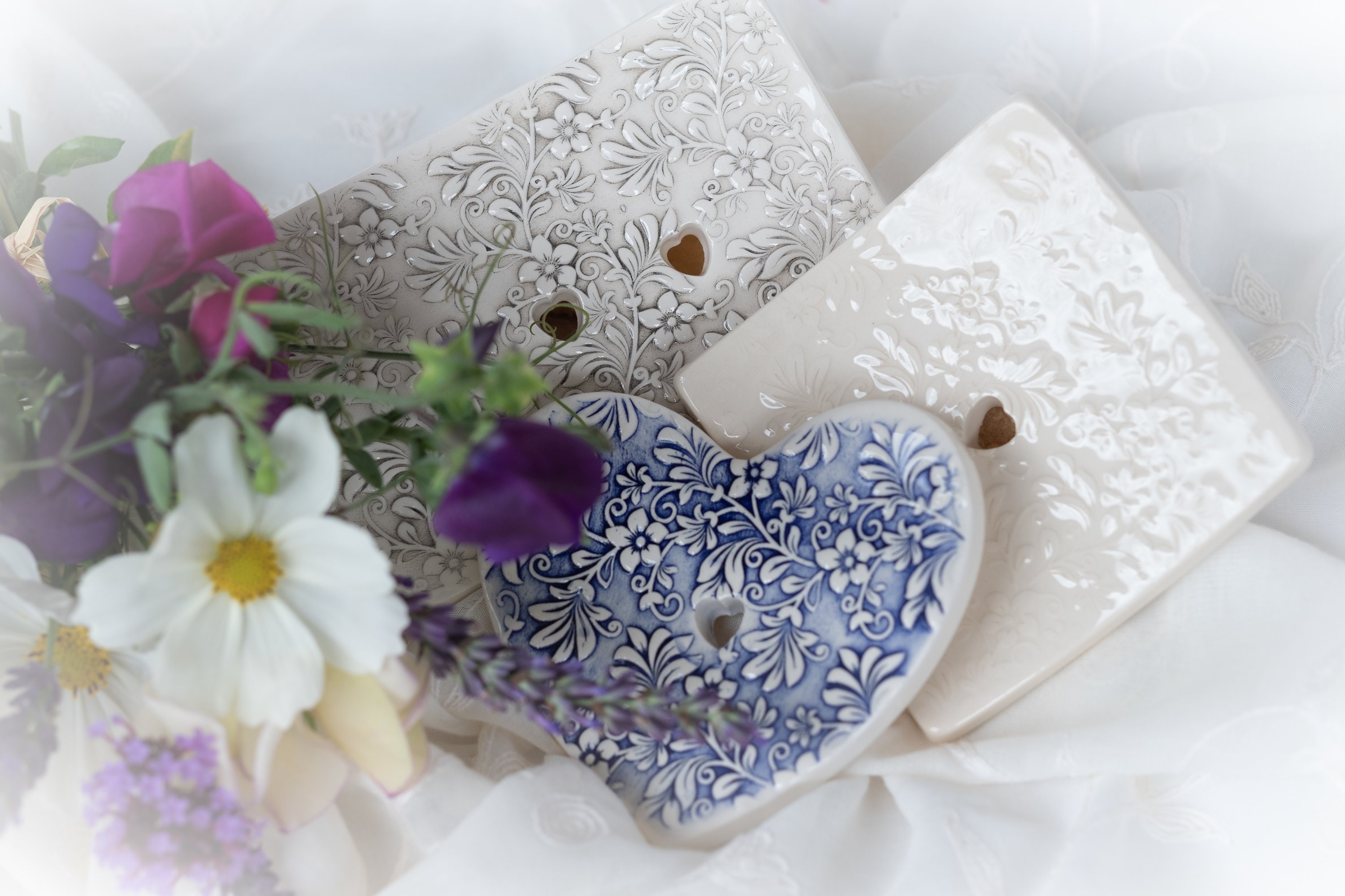 Floral Embossed Soap Dish | Etsy