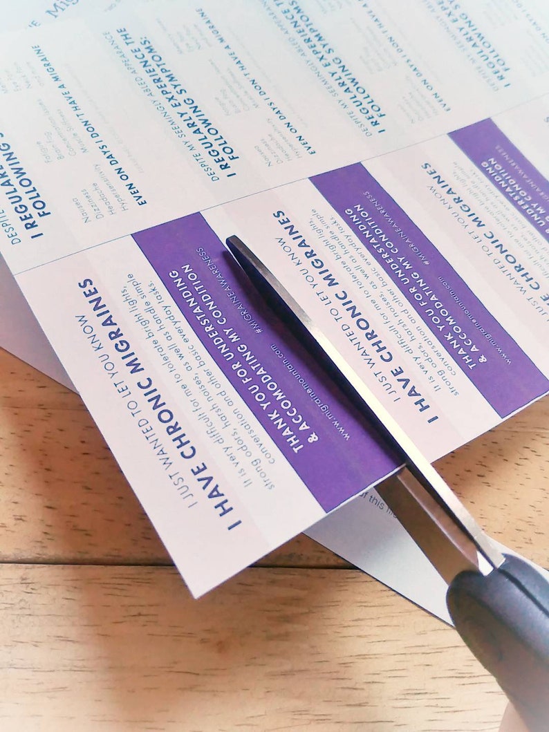 Migraine Alert Card Printable PDF Download Print at Home | Etsy