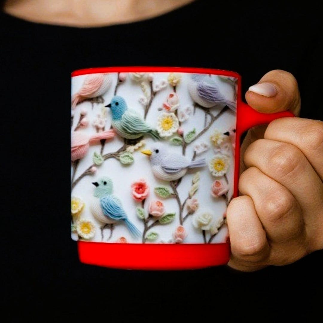 Colorful Birds Mug, Cute Birds Coffee, Cup Gift Idea, October Birthday ...