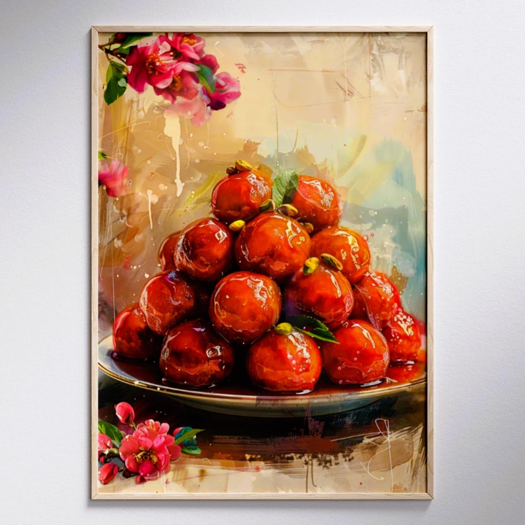 Gulab Jamun Dessert Art, Indian Sweet Still Life Print Downloadhd - Etsy