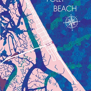 Folly Beach Map Art - Etsy