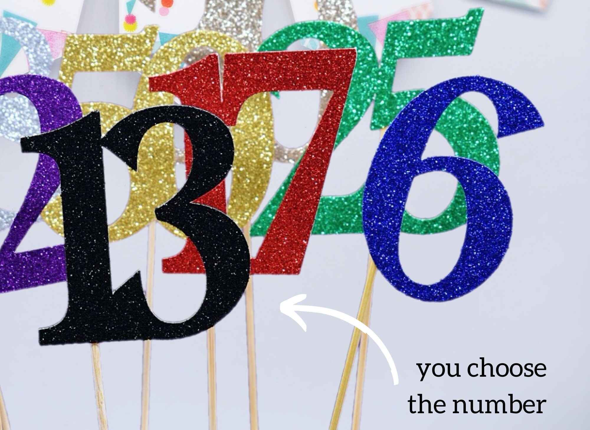 Glitter Number Cake Toppers Cake Topper Birthday Cake - Etsy