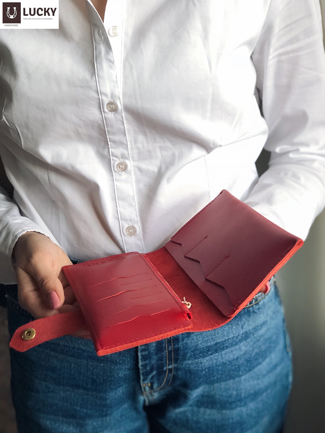 Wallet Womenpersonalised Red Leather Wallet Womenwomens - Etsy