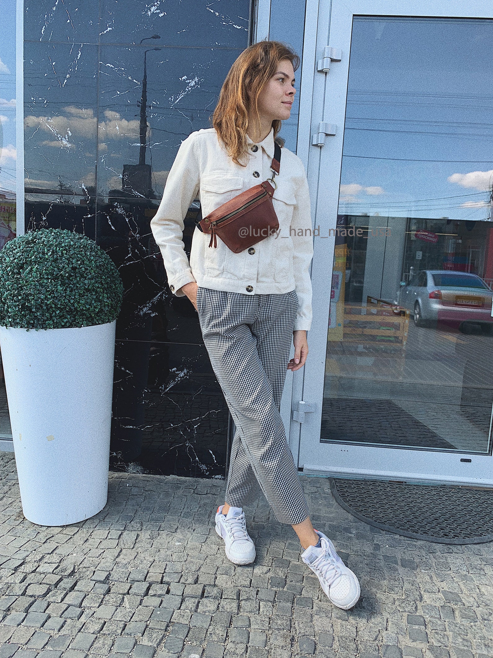 Leather Hip Bag Womenwomens Hip Bag Leathercognac Leather | Etsy