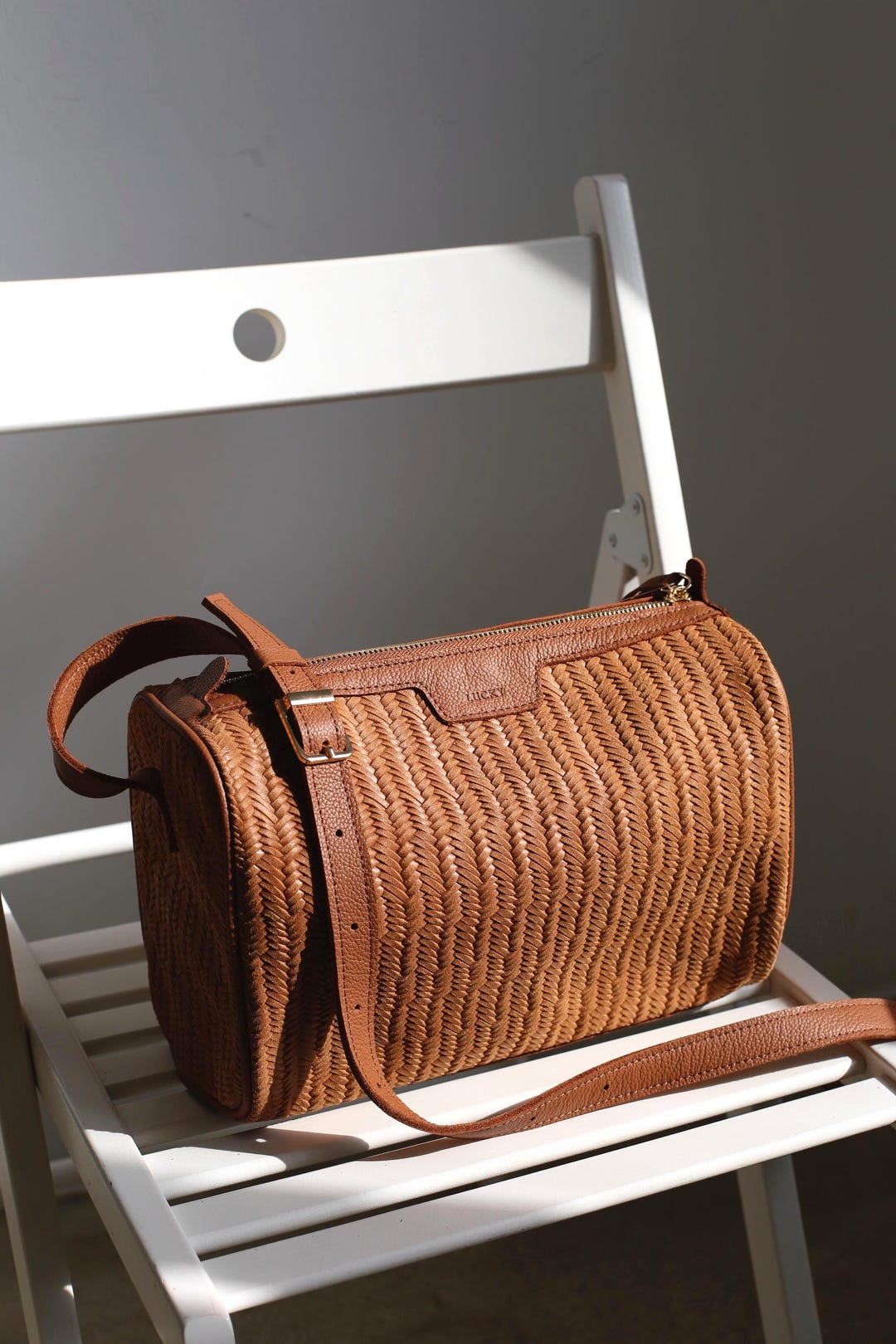 Braided Leather Crossbody Bag, Genuine Leather Shoulder Bag, Handmade ...