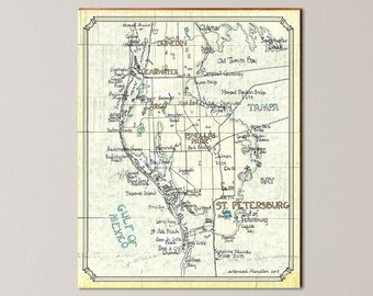 St. Petersburg Florida Map Print - Etsy