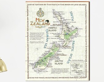New Zealand Map Wood - Etsy