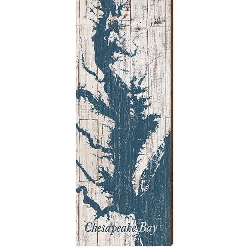 Chesapeake Bay Map Wooden Sign Wall Art Print on Real Wood - Etsy