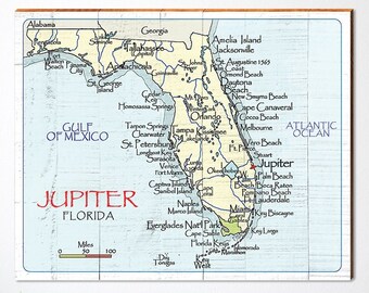 Jupiter Map Wall Art - Etsy