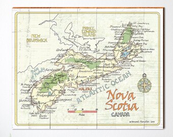 Nova Scotia Wood Map - Etsy