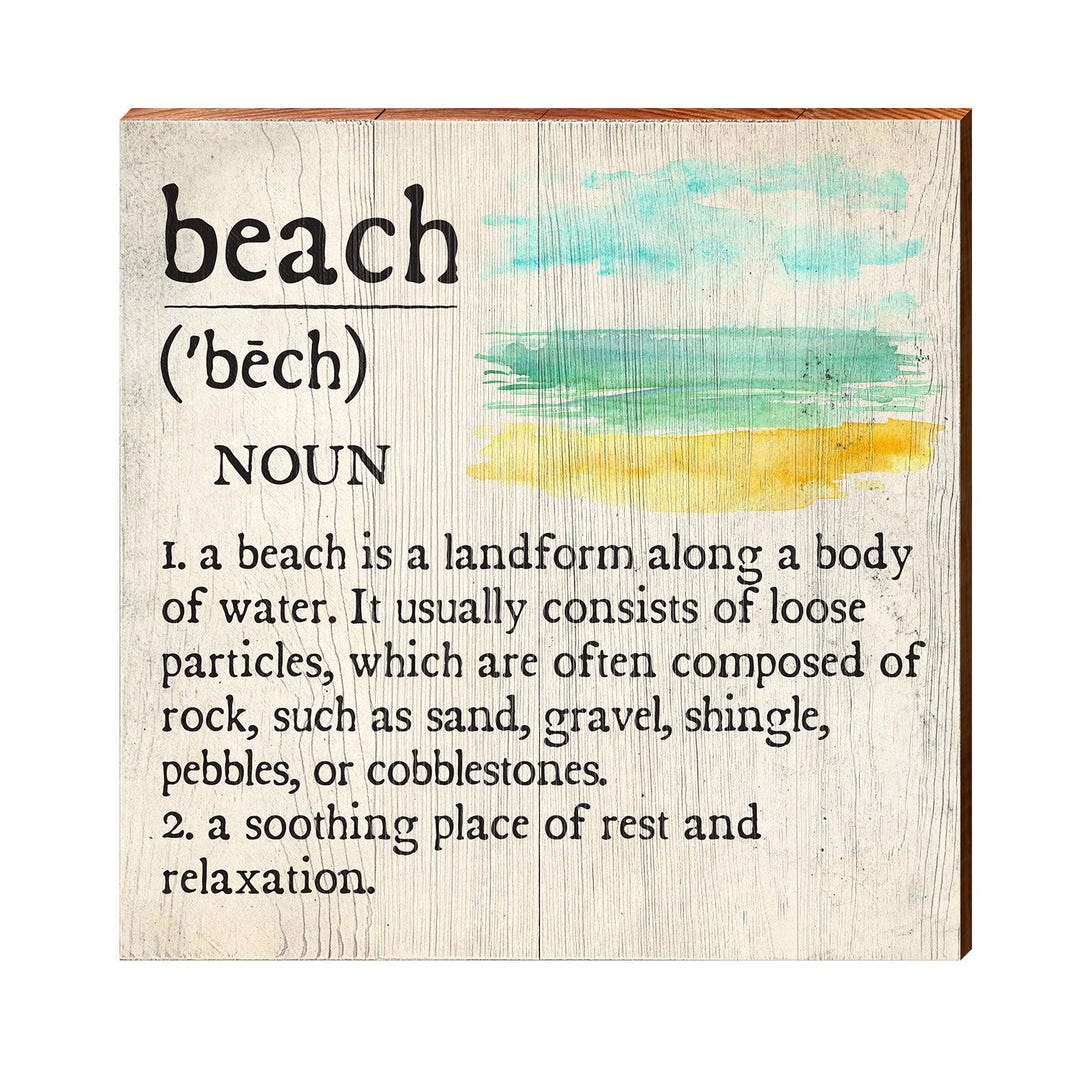 Beach Definition Wooden Sign | Wall Art Print on Real Wood | Coastal ...