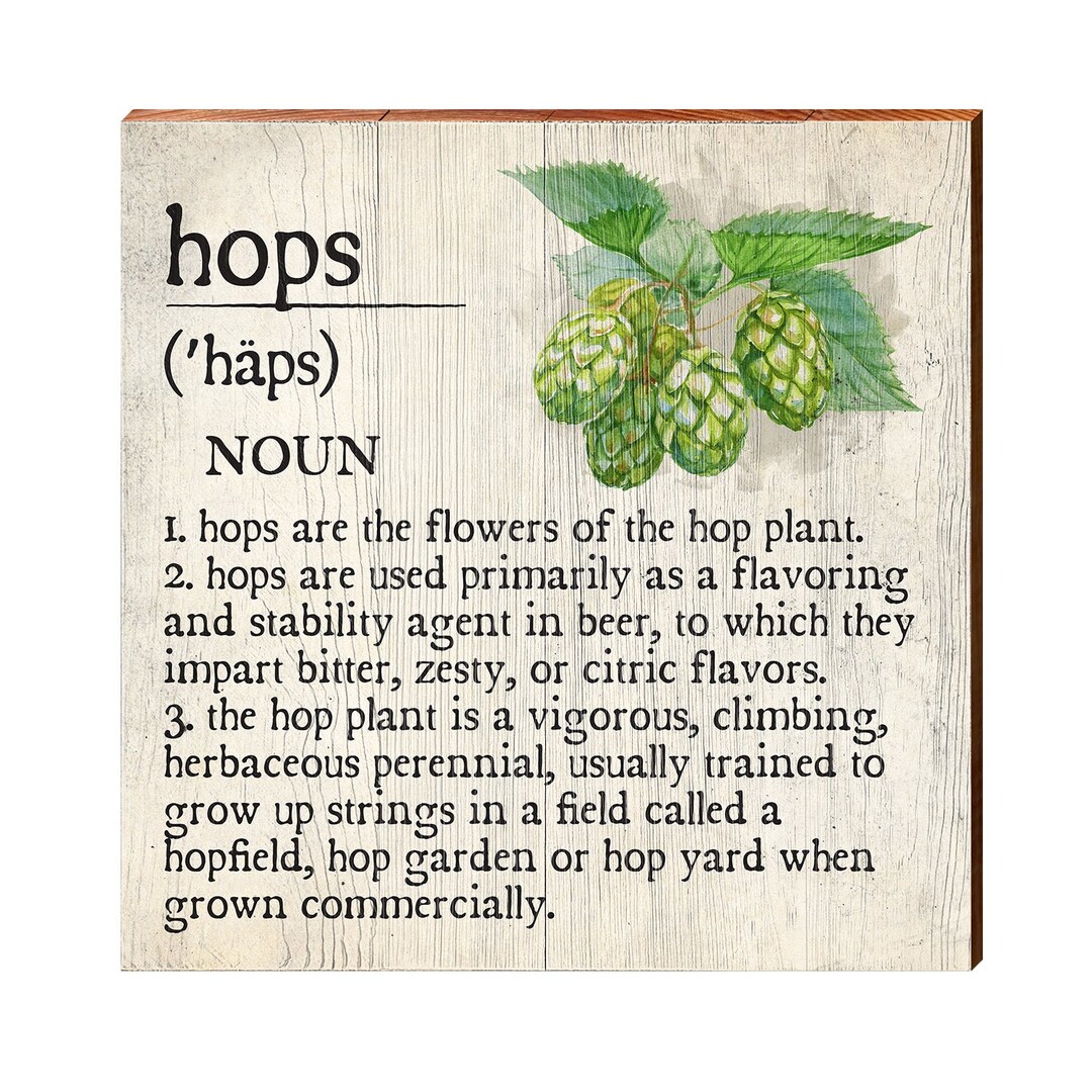 Hops Definition Wooden Sign Wall Art Print on Real Wood - Etsy