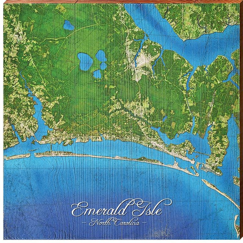 Emerald Isle Map Home Decor Art Print on Real Wood - Etsy