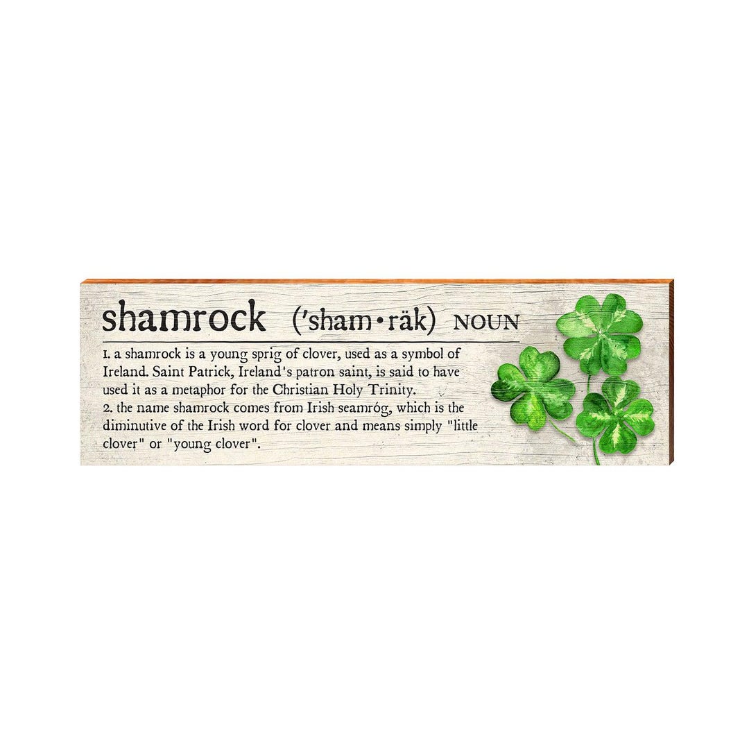 Shamrock Definition Wooden Sign | Wall Art Print on Real Wood | St ...