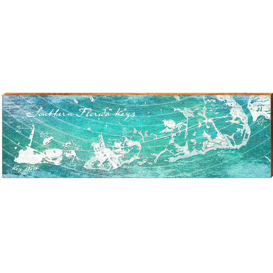 Southern Florida Keys Map Wooden Sign | Wall Art Print on Real Wood - Etsy