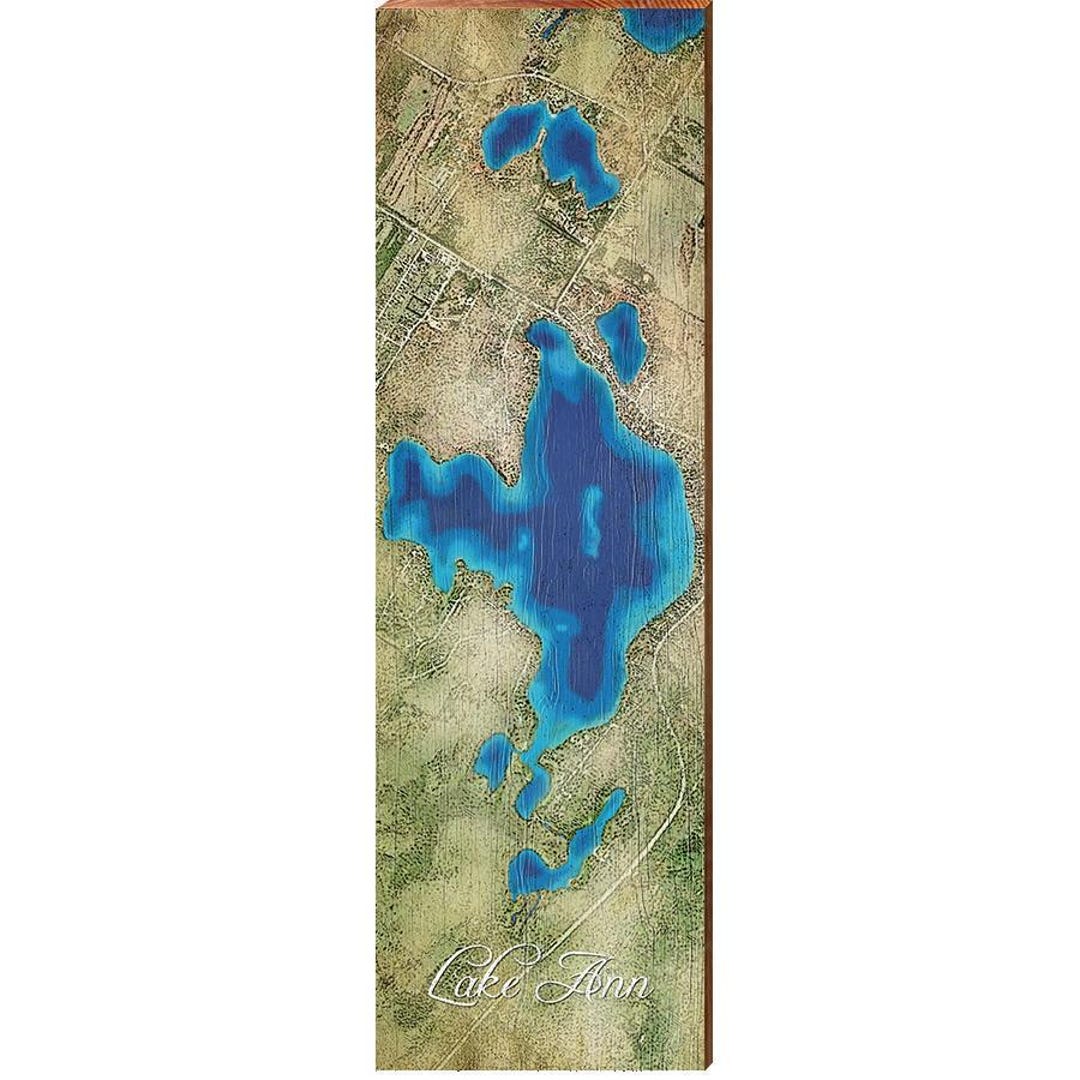 Lake Ann, Michigan Map | Wall Art Print on Real Wood - Etsy