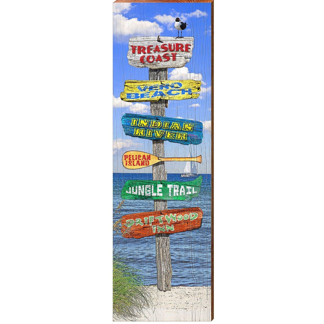 Treasure Coast Florida Beach Directional Wooden Sign Wall - Etsy