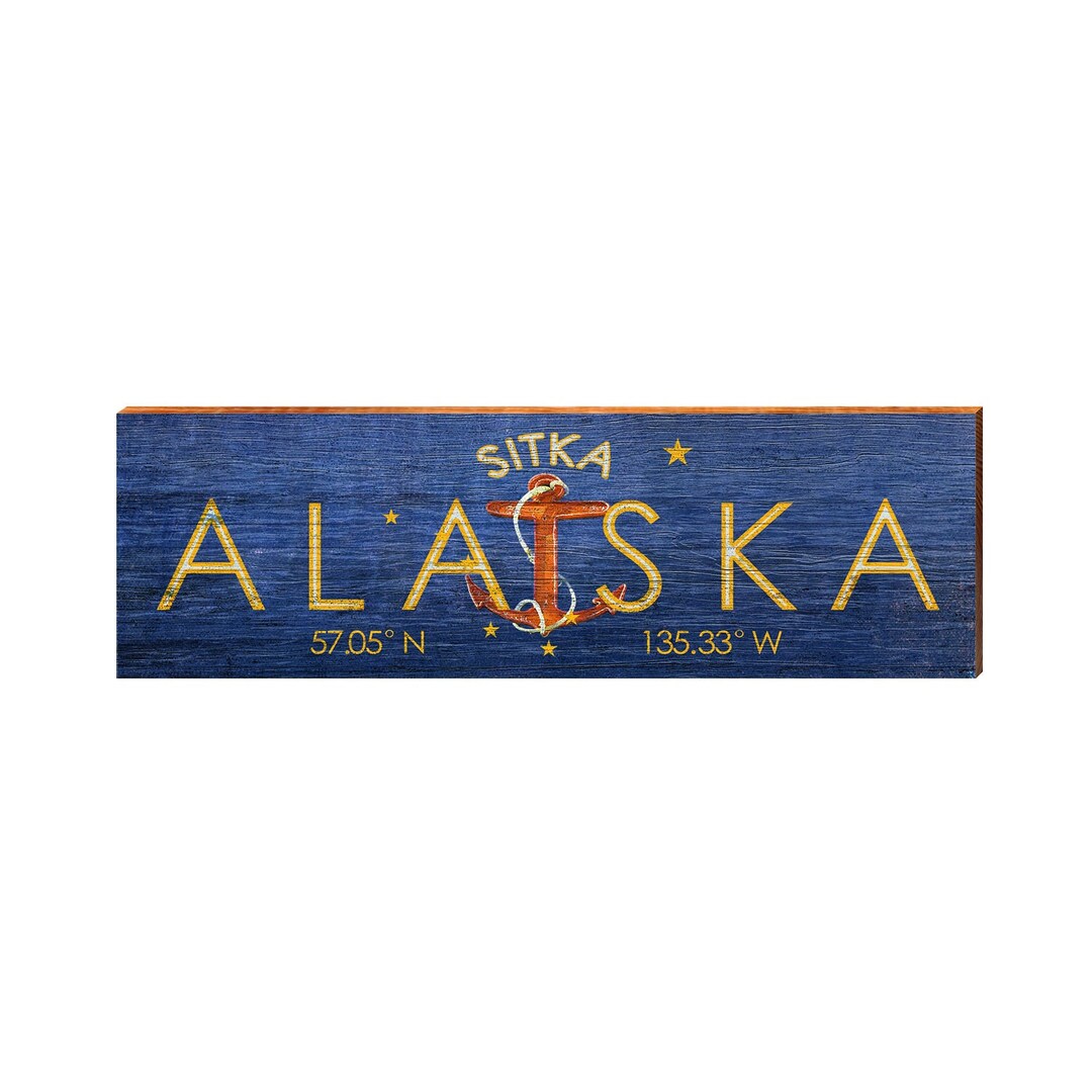 Sitka, Alaska W/ Anchor Wooden Sign Wall Art Print on Real Wood - Etsy