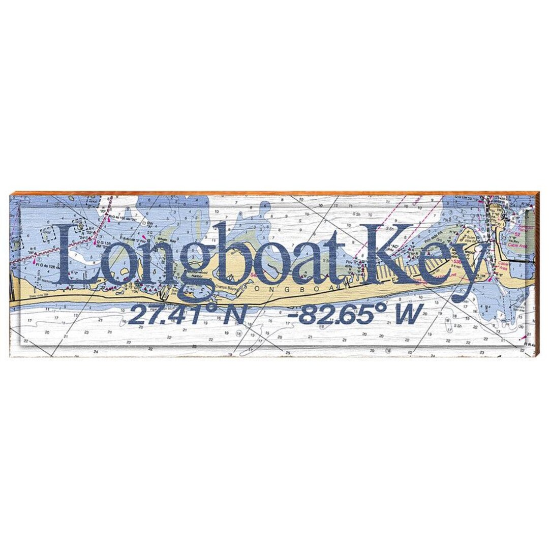 Longboat Key, Florida Latitude Longitude Map Wooden Sign | Wall Art ...