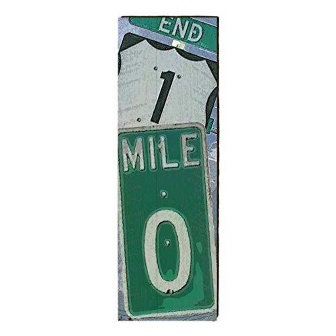 Mile Zero Highway One Home Decor Art Print on Real Wood - Etsy