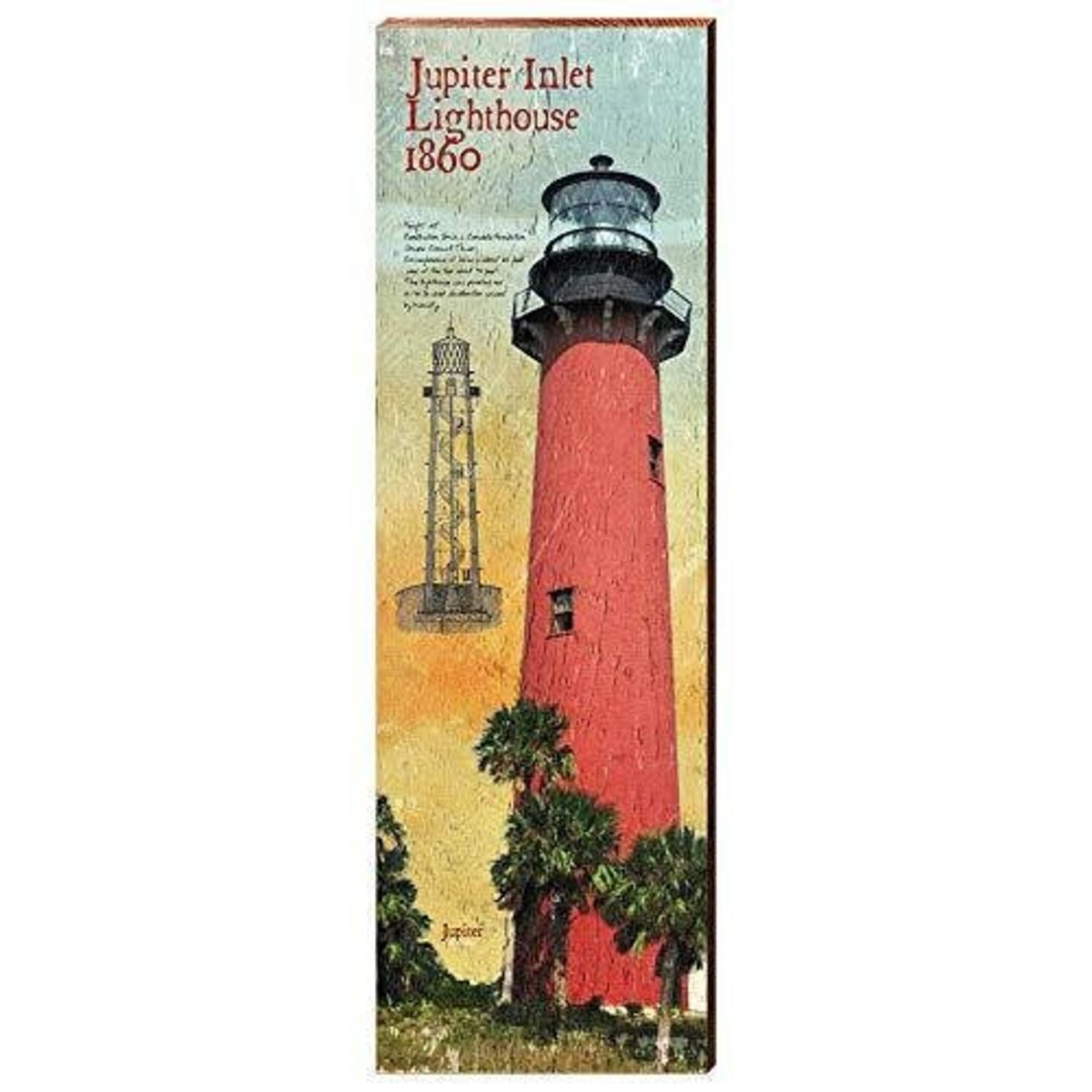 Jupiter Inlet Lighthouse Home Decor Art Print on Real Wood - Etsy