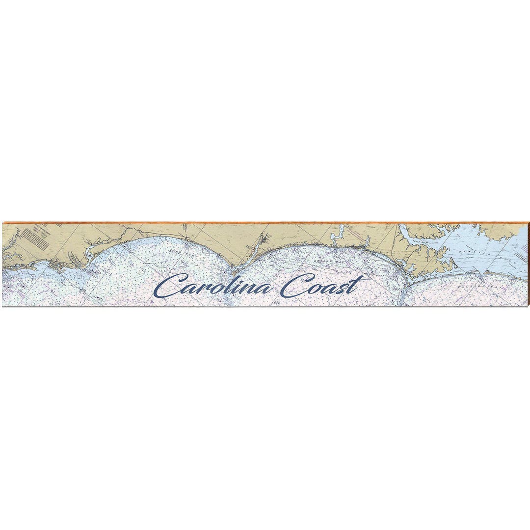 Carolina Coast NOAA Chart Map | Wall Art Print on Real Wood - Etsy