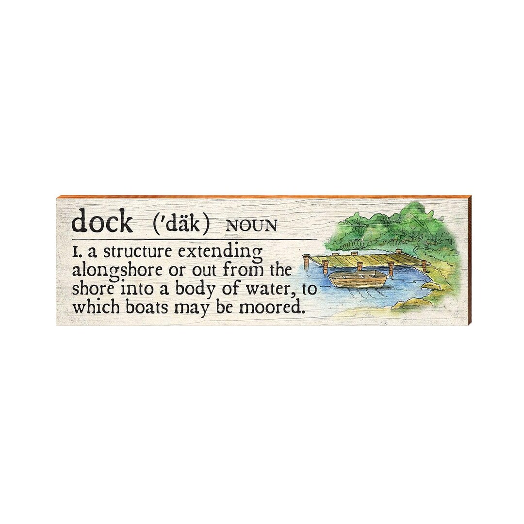 Dock Definition Wooden Sign | Wall Art Print on Real Wood | Lake House ...