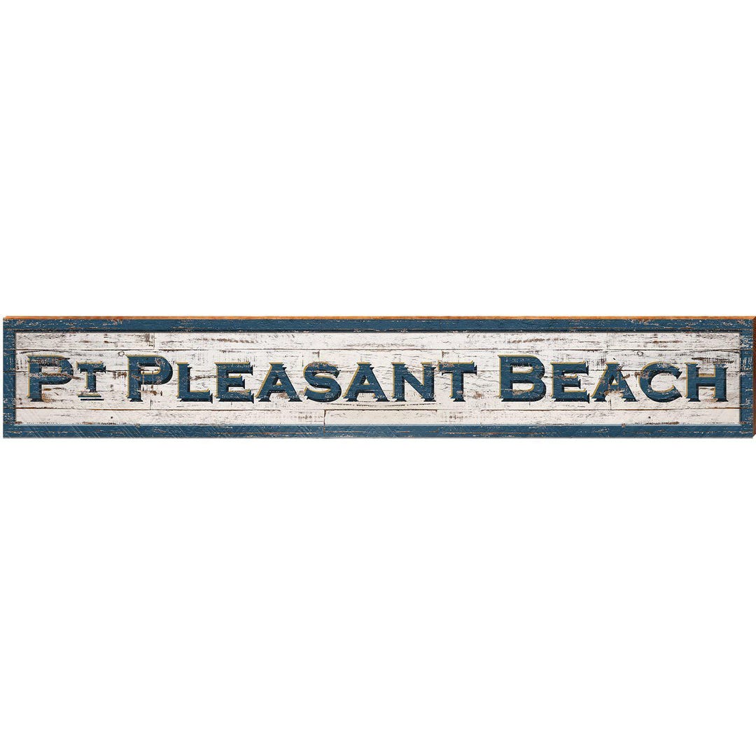 Pt. Pleasant Beach Shabby Sign | Wall Art Print on Real Wood - Etsy