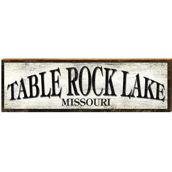 Table Rock Lake Missouri Black & White Wooden Sign Wall Art - Etsy
