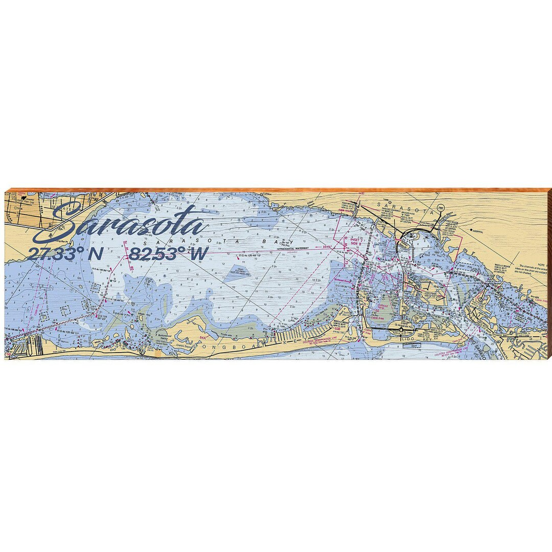 Sarasota, Florida Latitude Longitude Map Wooden Sign | Wall Art Print ...