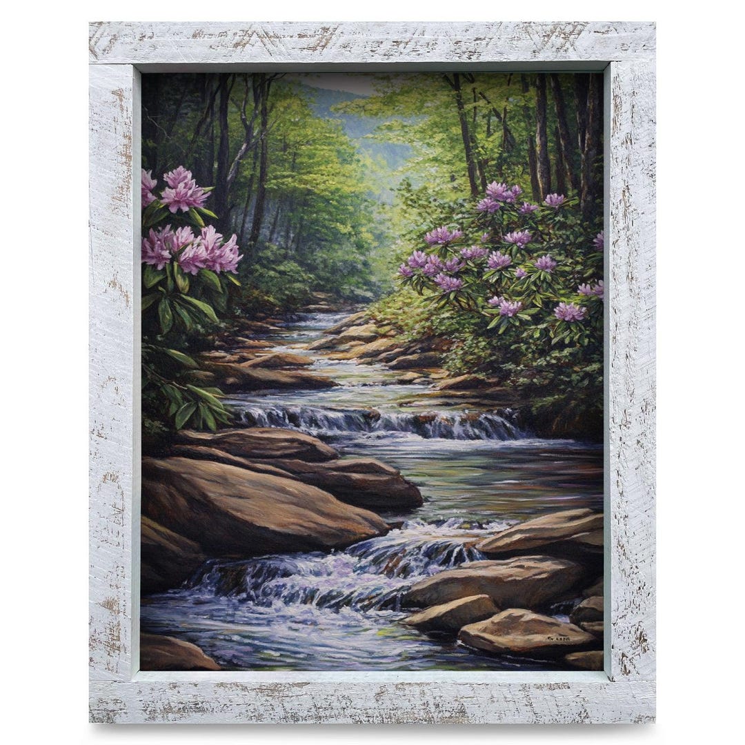 Blue Ridge Stream | Real Wood Framed Wall Art Print - Etsy