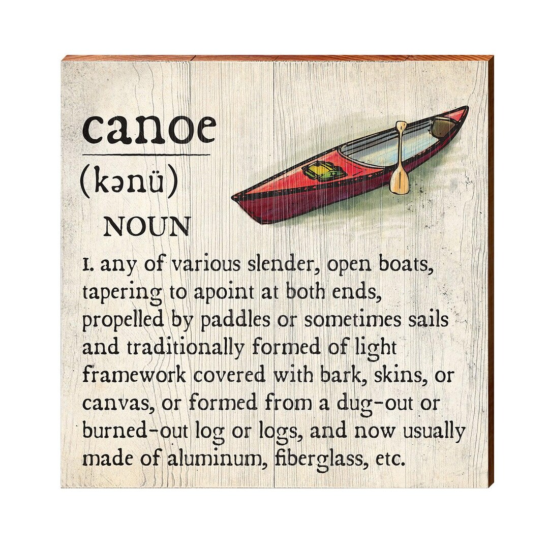 Canoe Definition Wooden Sign | Wall Art Print on Real Wood | Lake House ...