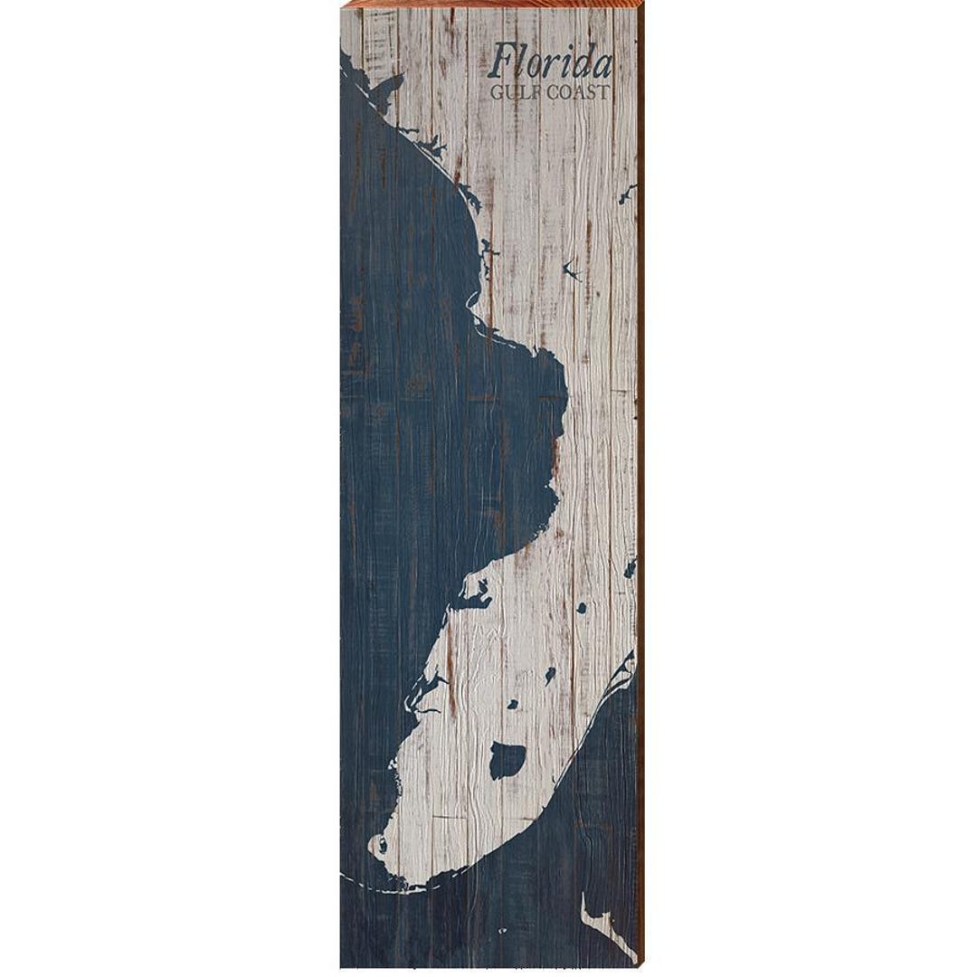 Florida Gulf Coast Map Wooden Sign Wall Art Print on Real Wood - Etsy