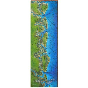 Shellman Bluff, Georgia Map | Wall Art Print on Real Wood - Etsy