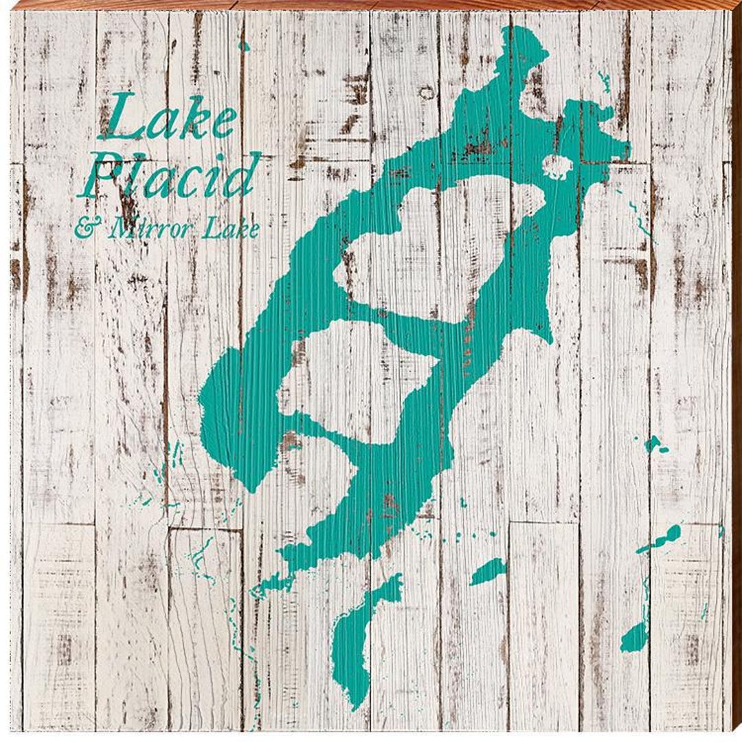 Lake Placid, New York Map | Wall Art Print on Real Wood - Etsy