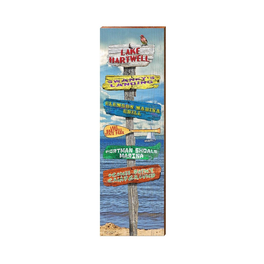 Lake Hartwell Lake Directional | Real Wood Art Print - Etsy