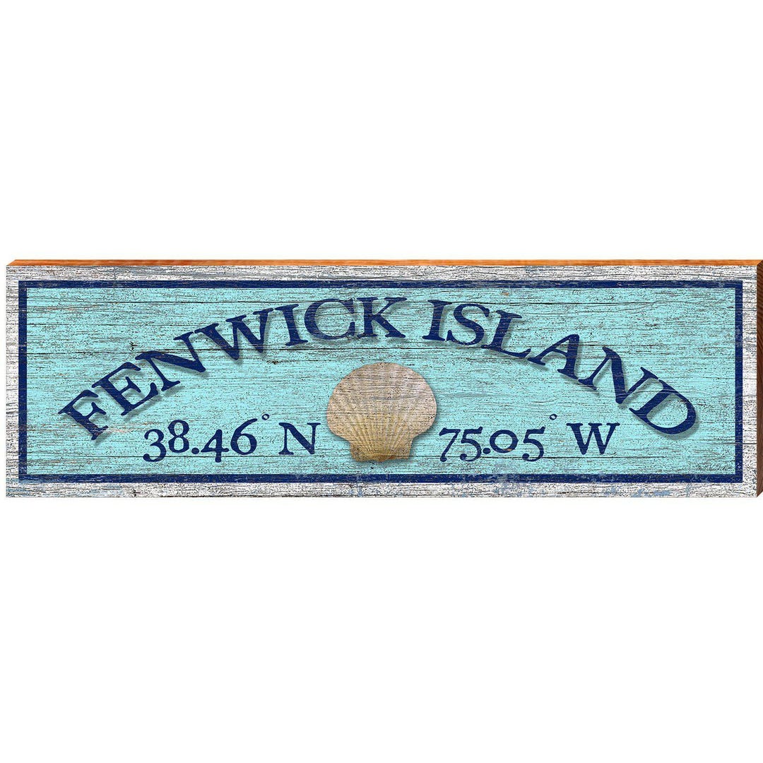 Fenwick Island, Delaware Latitude Longitude Wooden Sign | Wall Art ...