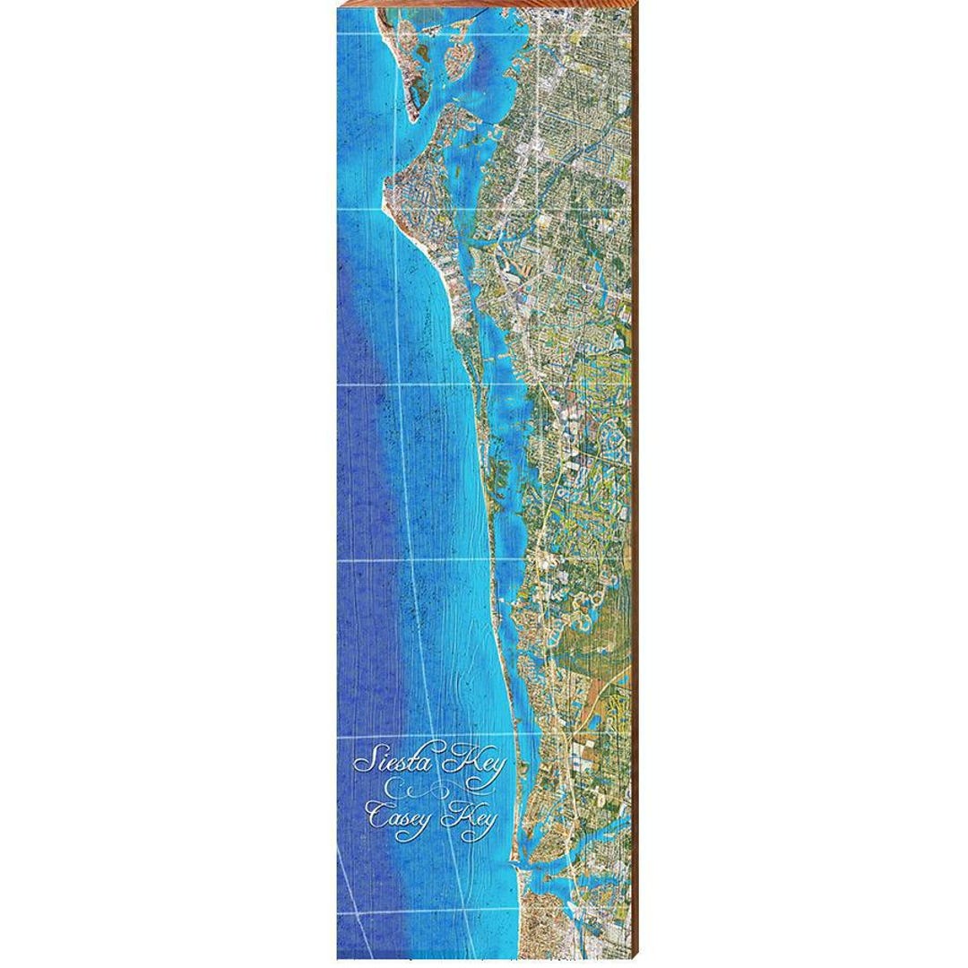 Siesta Key and Casey Key, Florida Satellite Styled Map Wall Art | Wall ...