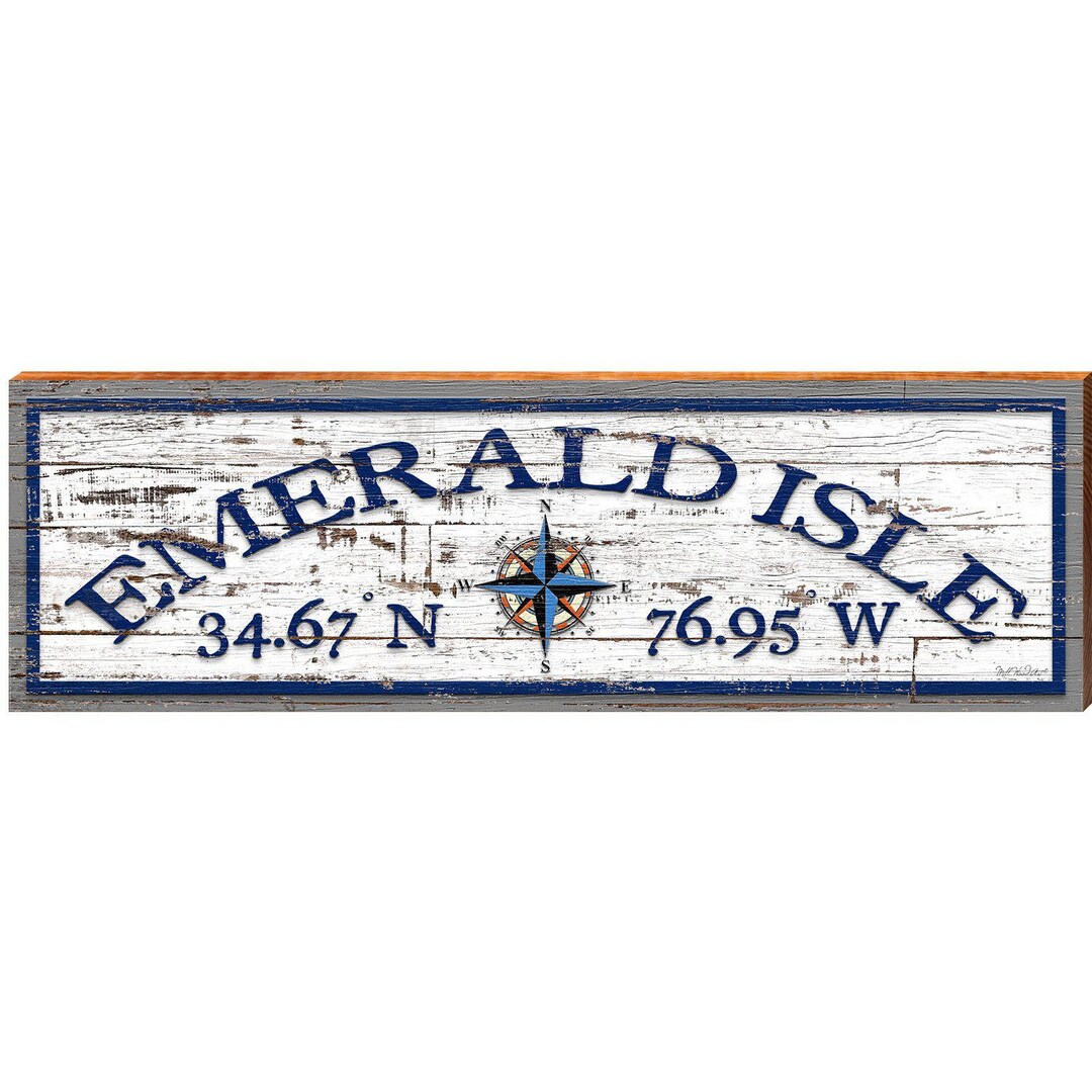 Emerald Isle Compass Shabby Latitude Longitude SWE1 - Etsy