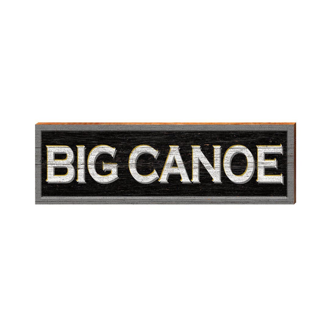 Big Canoe Black Sign | Wall Art Print on Real Wood - Etsy