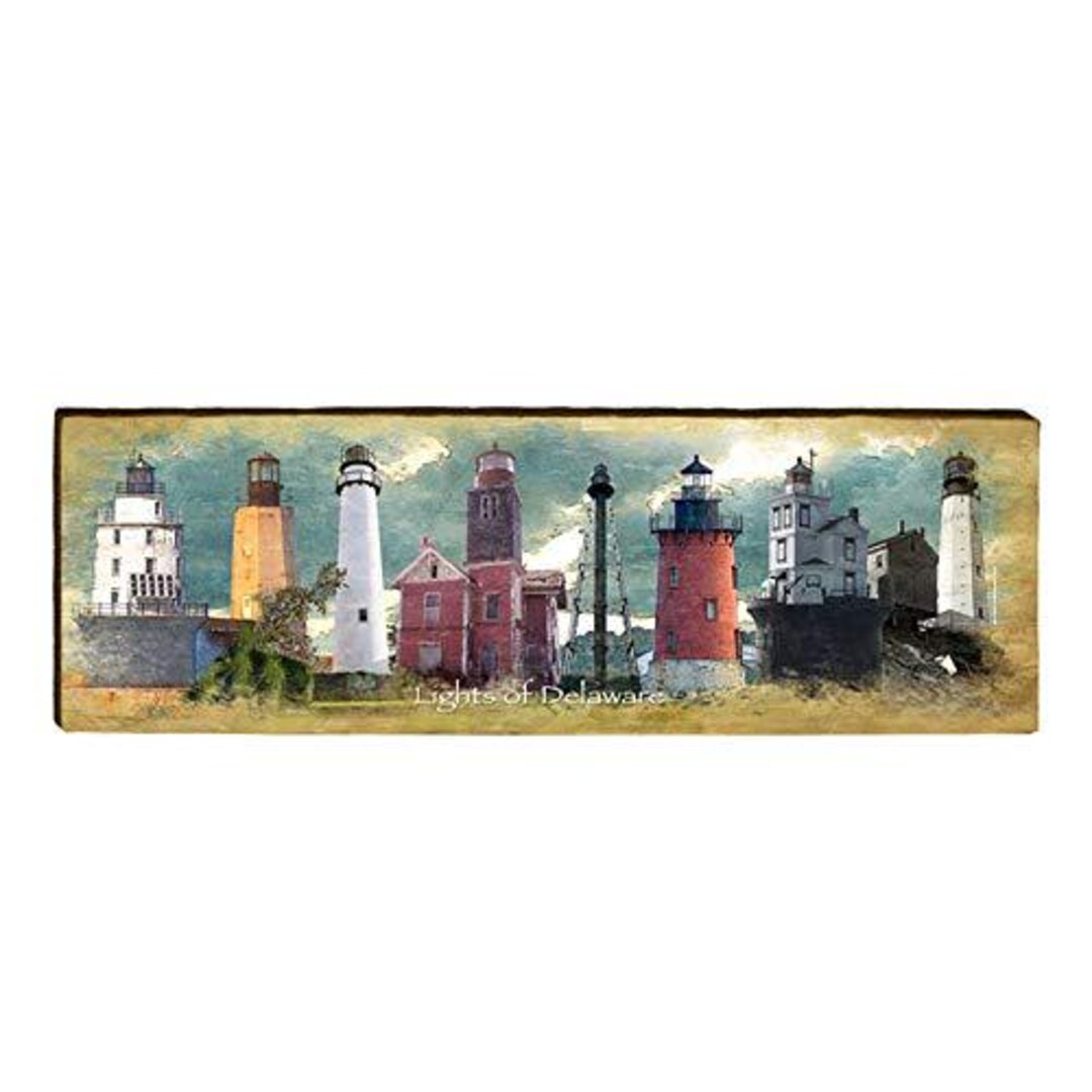 Delaware Lighthouses Home Decor Art Print on Real Wood - Etsy