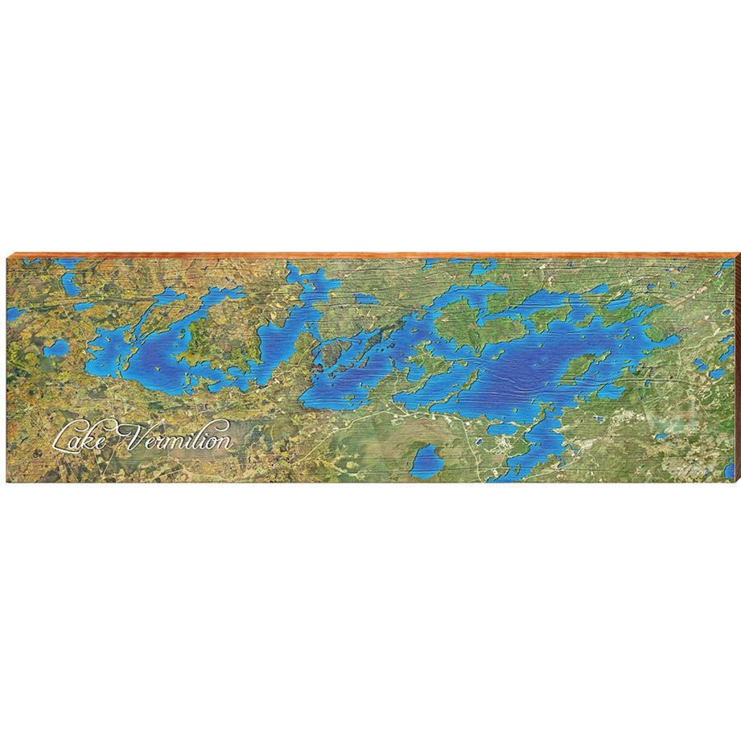 Lake Vermilion Map Home Decor Art Print on Real Wood 9.5x30 - Etsy