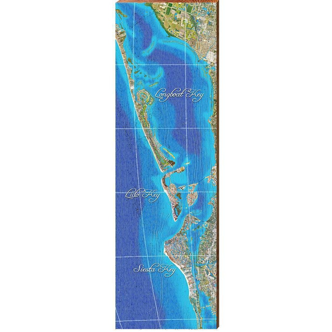 Longboat Key Lido Key & Siesta Key Map Wall Art Print on - Etsy