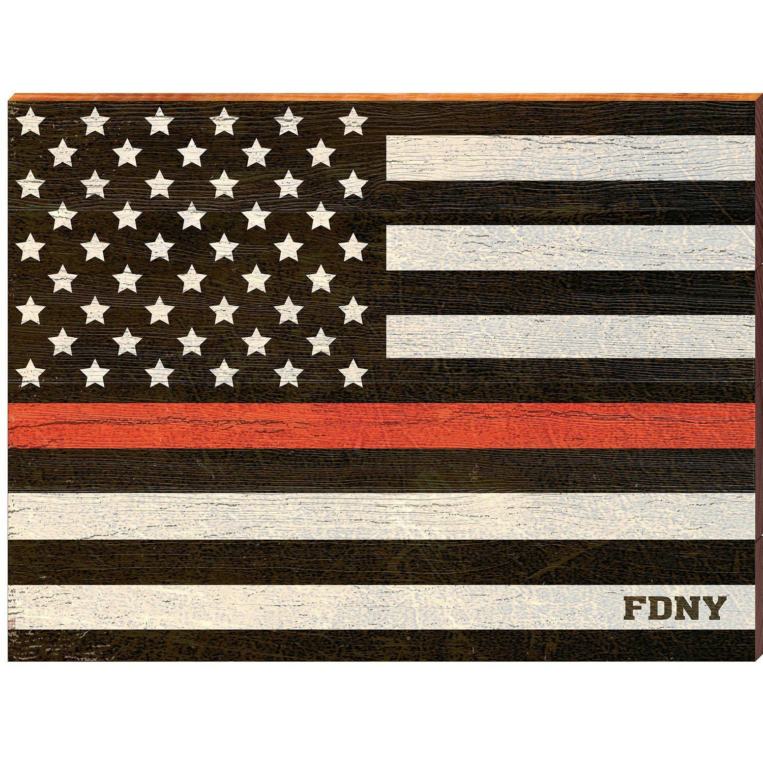 New York City Fire Department FDNY Flag Wooden Sign Wall - Etsy