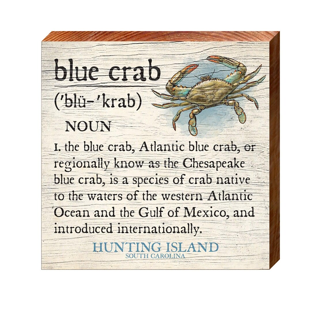 Blue Crab Definition | Real Wood Art Print - Etsy