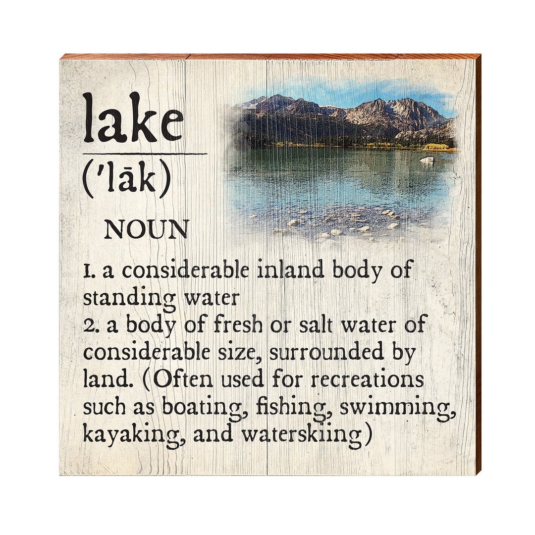 Lake Definition Wooden Sign Wall Art Print on Real Wood - Etsy