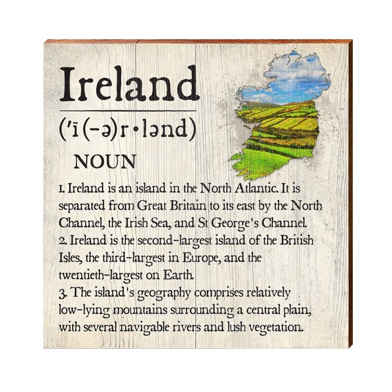 Wall Hangings Wall Art Print on Real Wood Irish Definition Wooden Sign ...