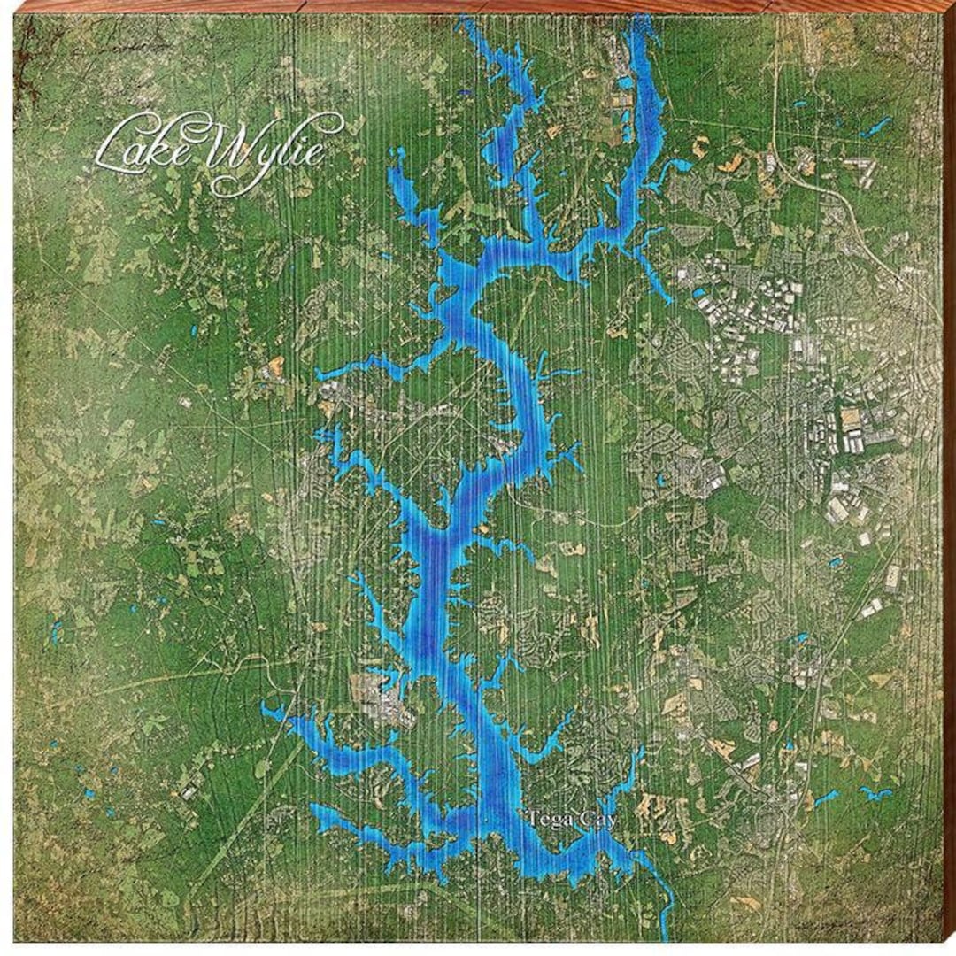 Lake Wylie Map Decor Art Print on Real Wood - Etsy