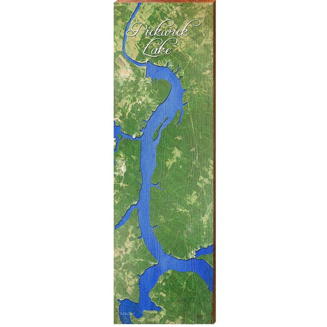 MILL WOOD ART Pickwick Lake Map Home Decor Art Print on Real Wood 9 ...