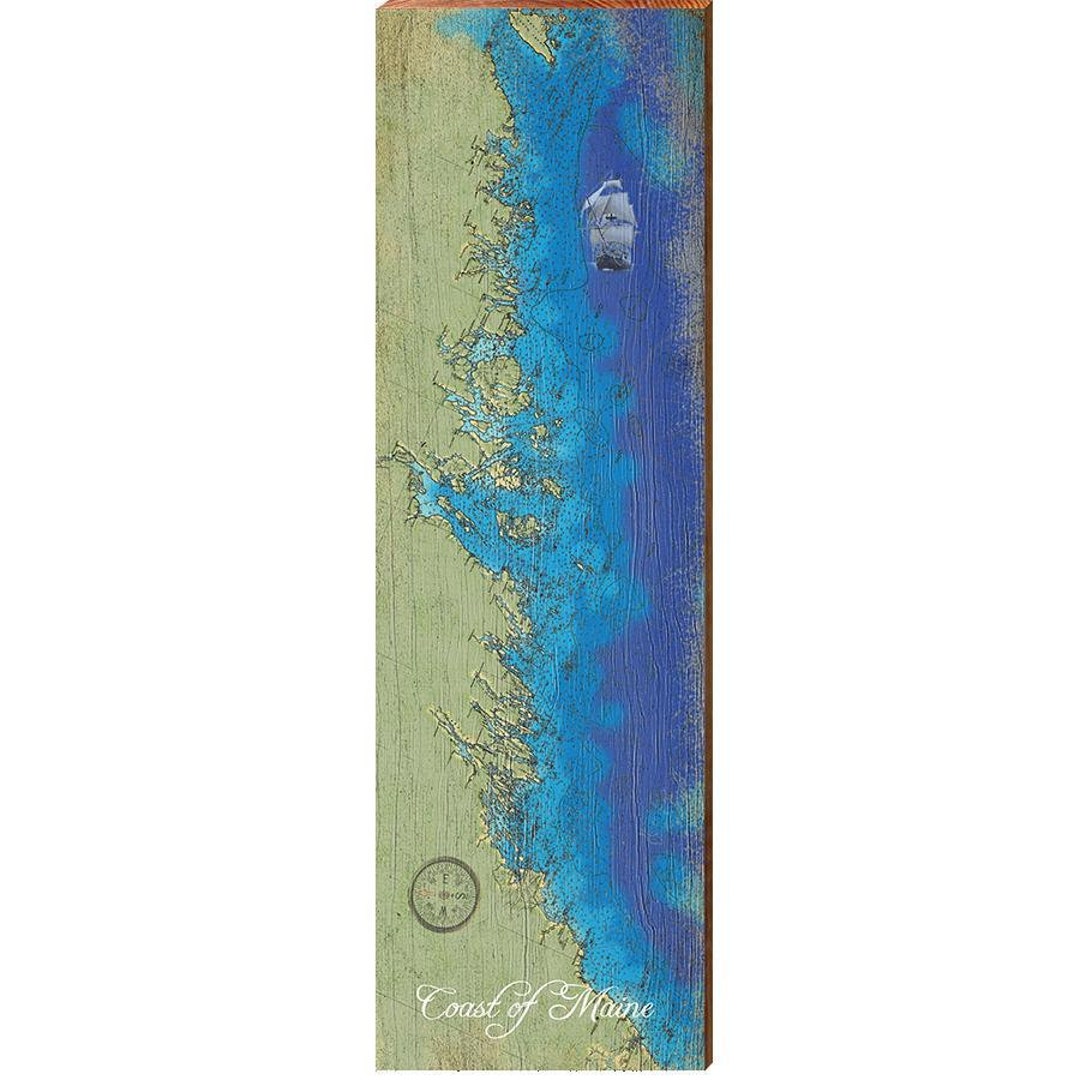 Letrero de madera del mapa de la costa de Maine / Impresión de - Etsy ...